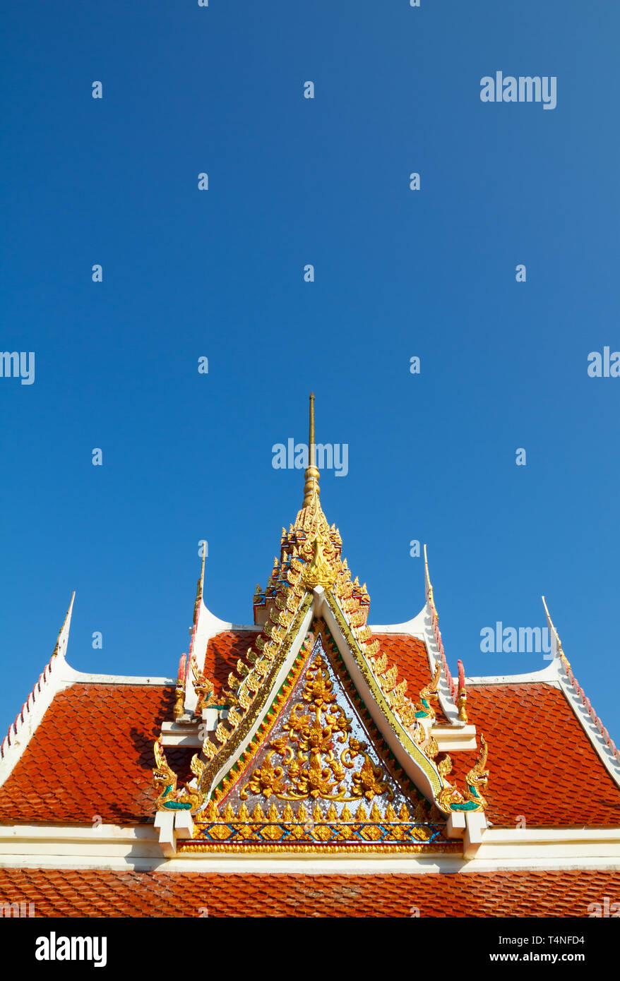 Detail of a buddhist monastery roof with copy-space Stock Photo - Alamy