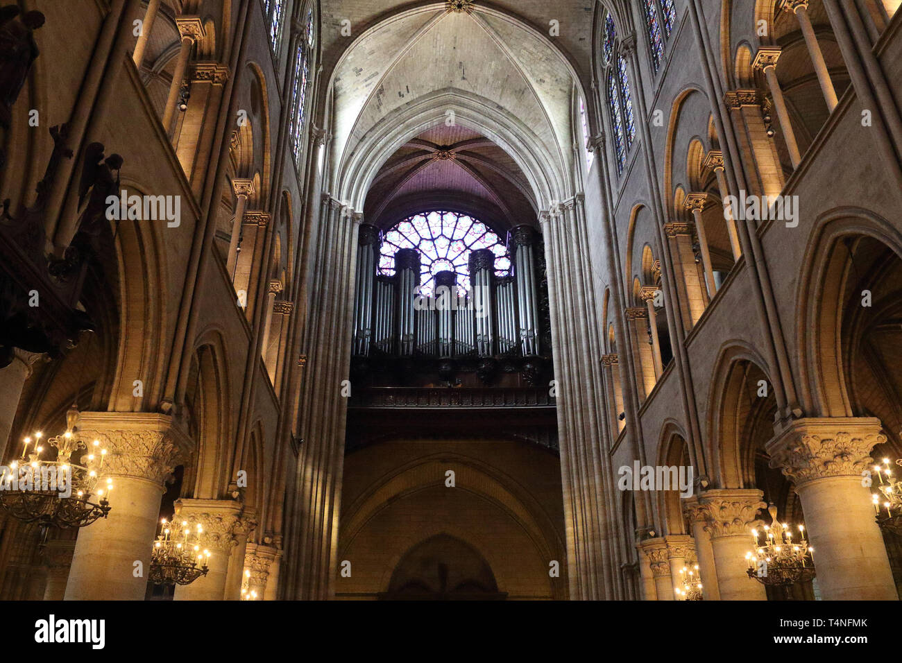 Paris. France. Inside Notre Dame cathedral in Paris, France on July 16th 2016. Ref:LMK73 ...