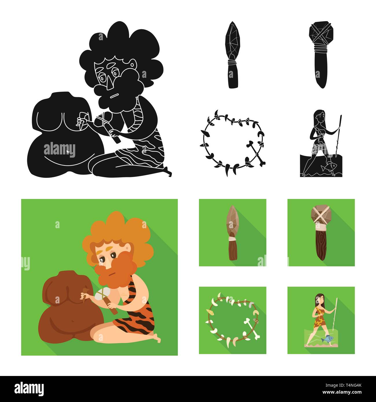 Vector design of evolution and prehistory symbol. Collection of ...