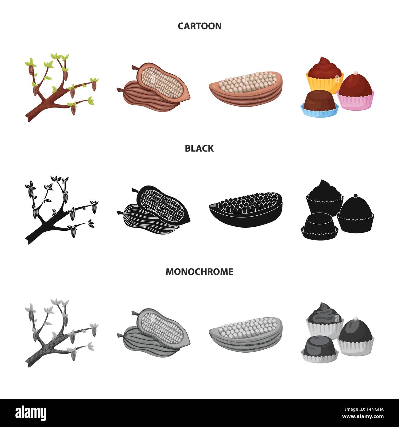 Vector design of food and yummy logo. Set of food and brown stock ...