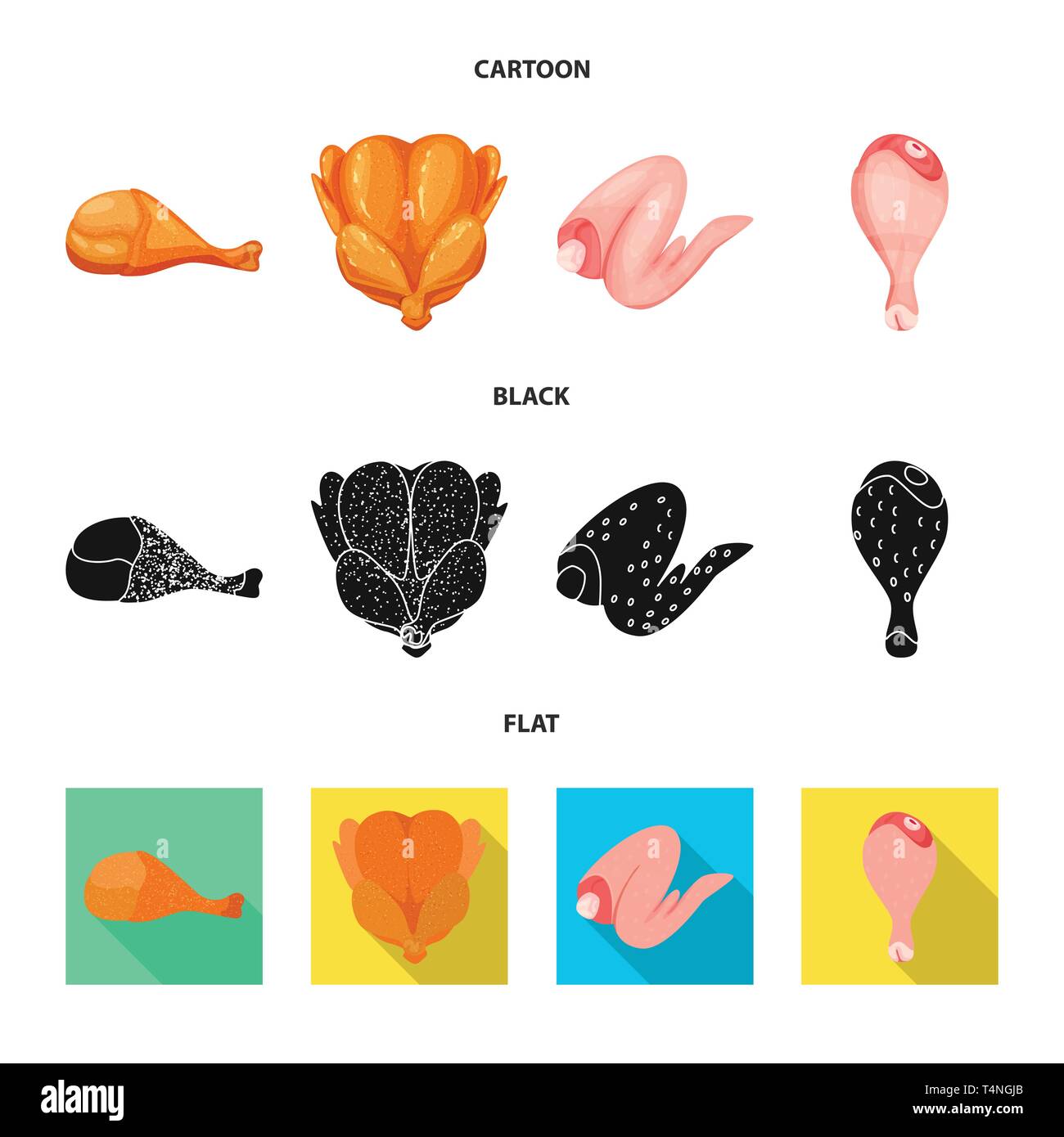 Vector illustration of product and poultry icon. Set of product and ...