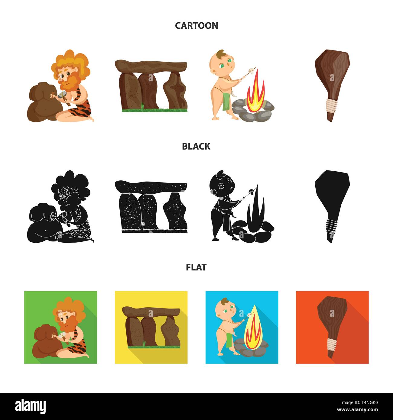 Vector illustration of evolution and prehistory icon. Collection of ...