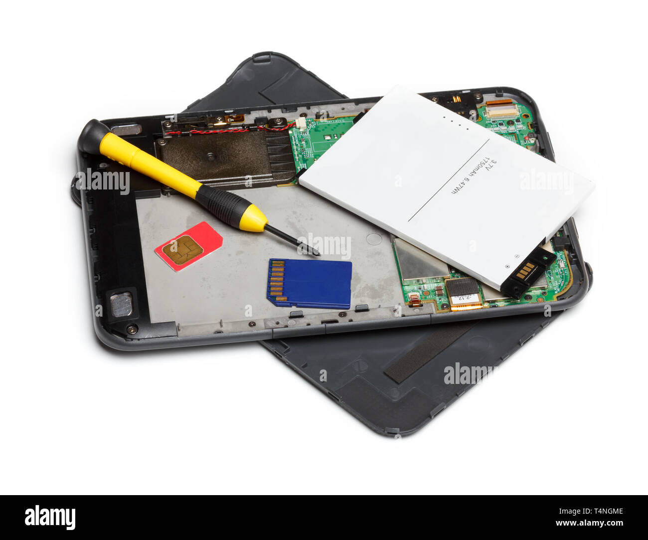 Tablet computer repair, isolated on white Stock Photo - Alamy