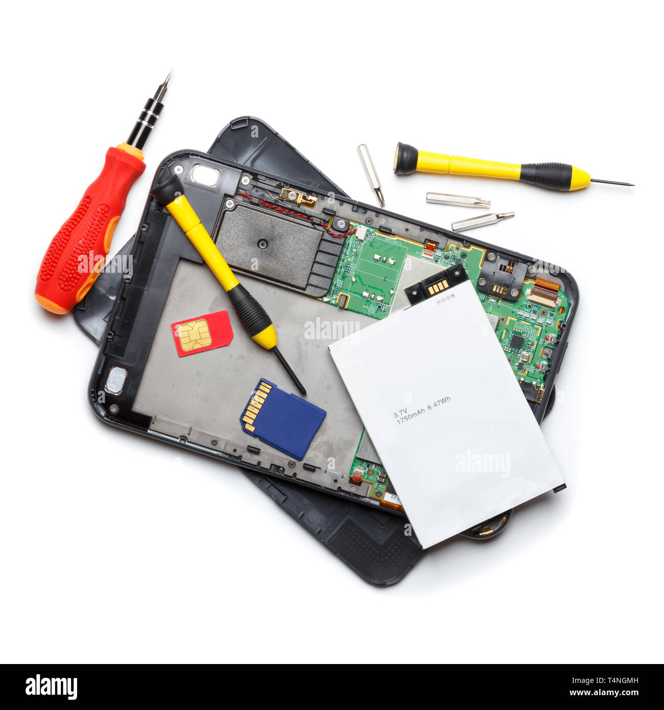 Tablet computer repair, isolated on white Stock Photo - Alamy