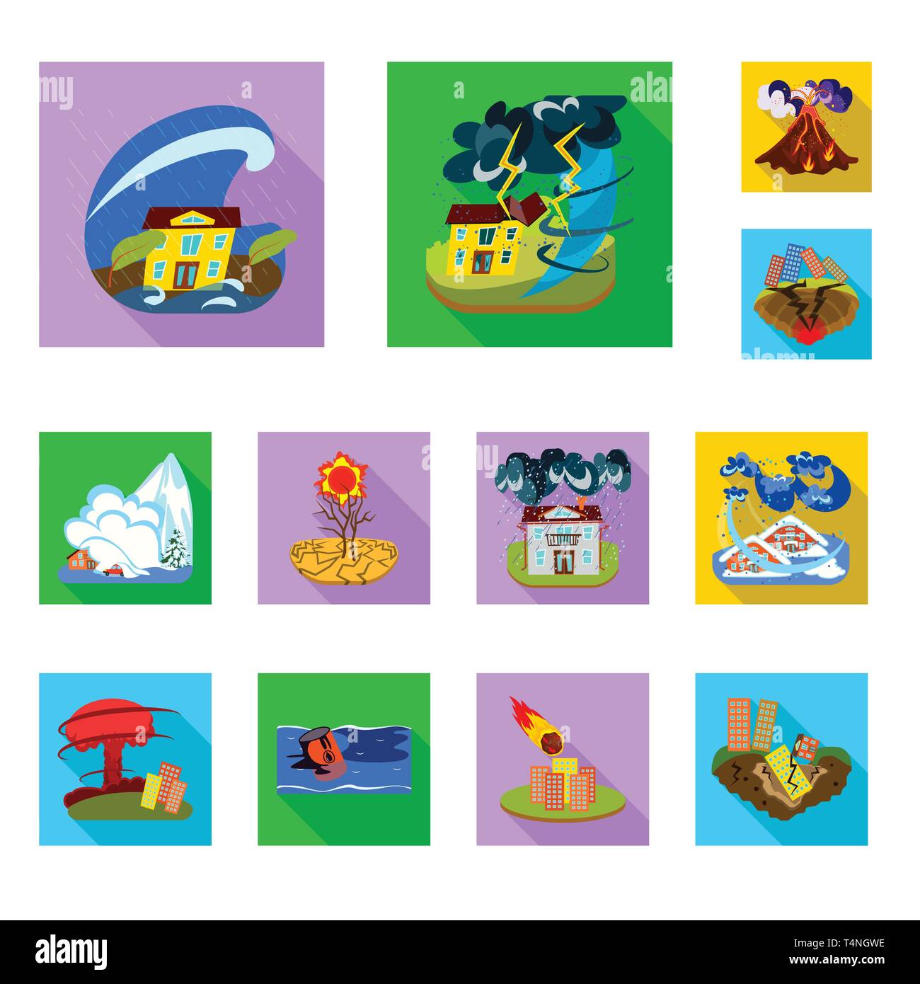 Vector design of collapse and environment sign. Collection of collapse ...