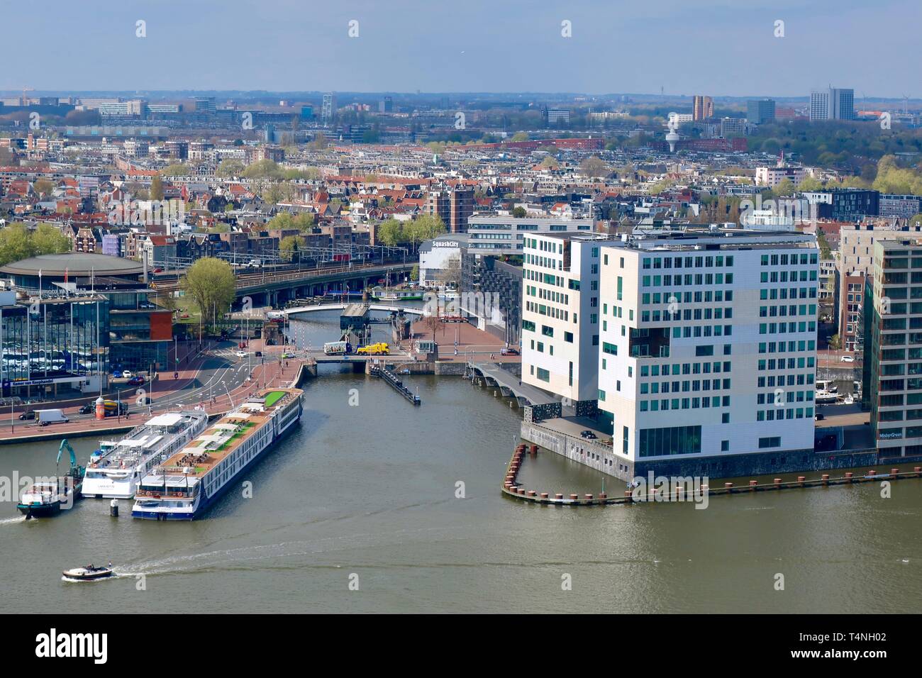 Amsterdam, Netherlands - April 2019; View from the Adam lookout on a ...