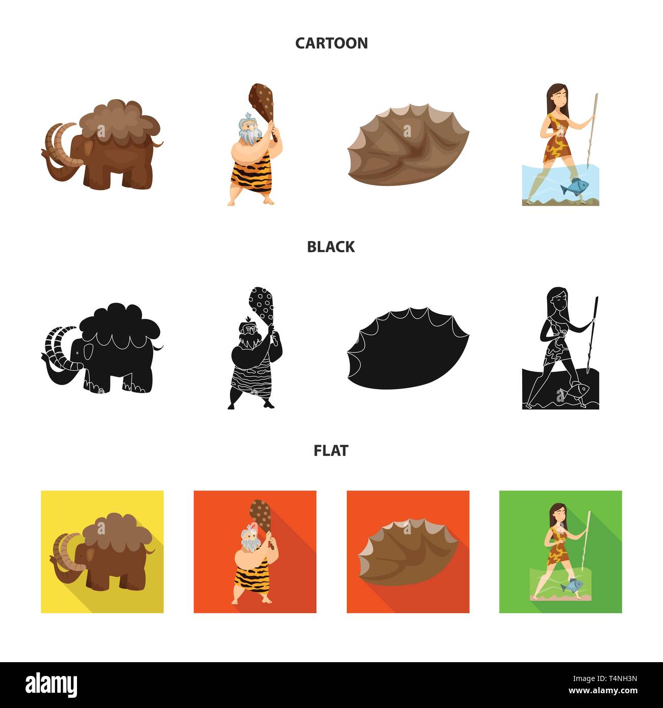 Vector illustration of evolution and prehistory icon. Collection of ...