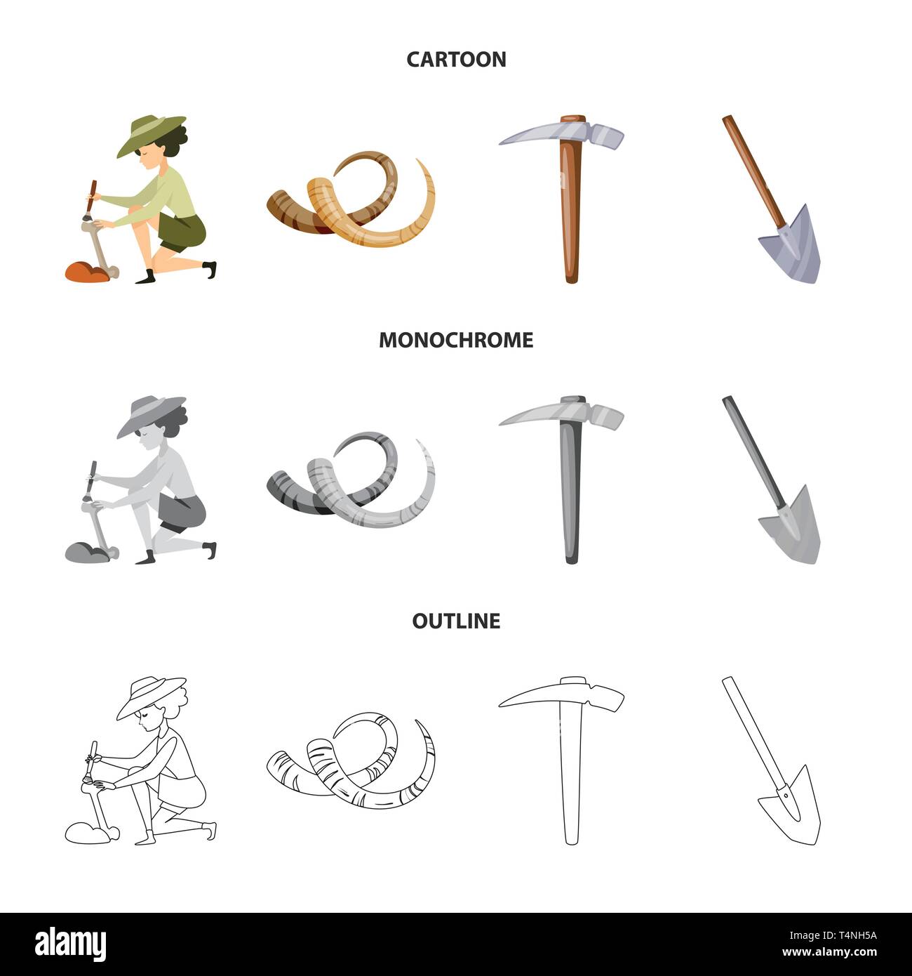 Vector design of story and items symbol. Set of story and attributes ...