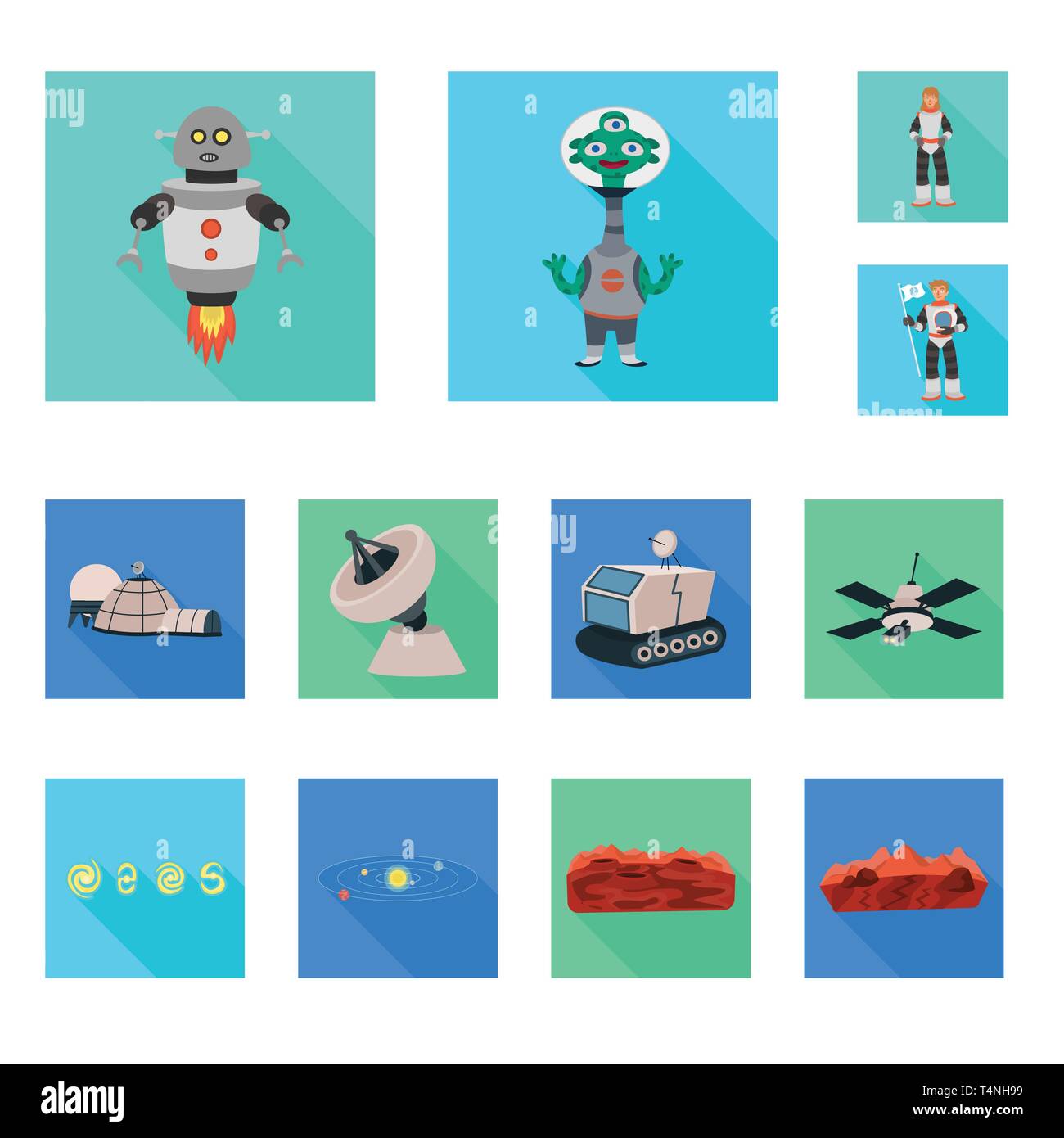 Vector design of science and cosmic sign. Set of science and technology ...