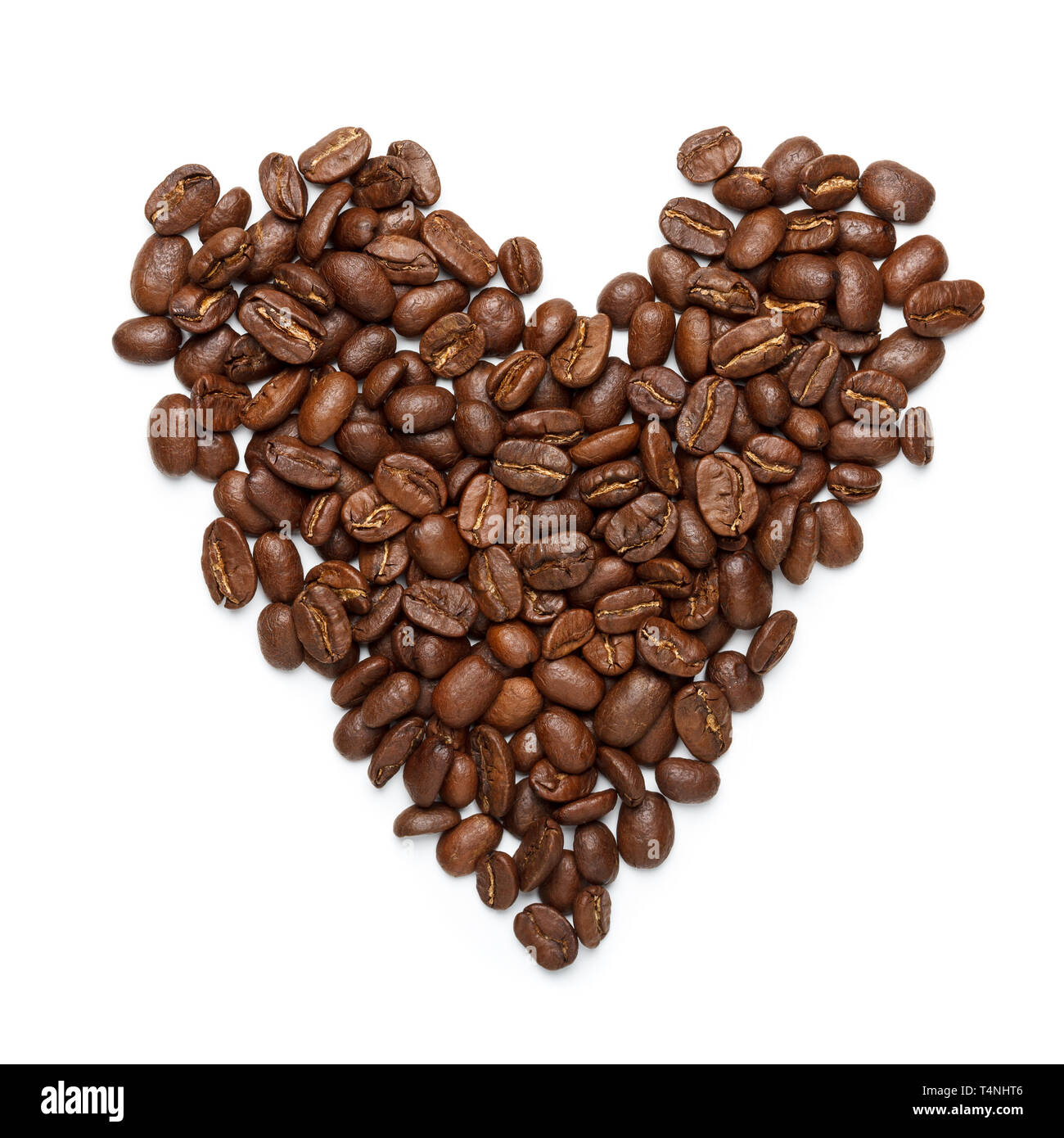 Coffee beans in heart shape isolated on white background Stock Photo ...