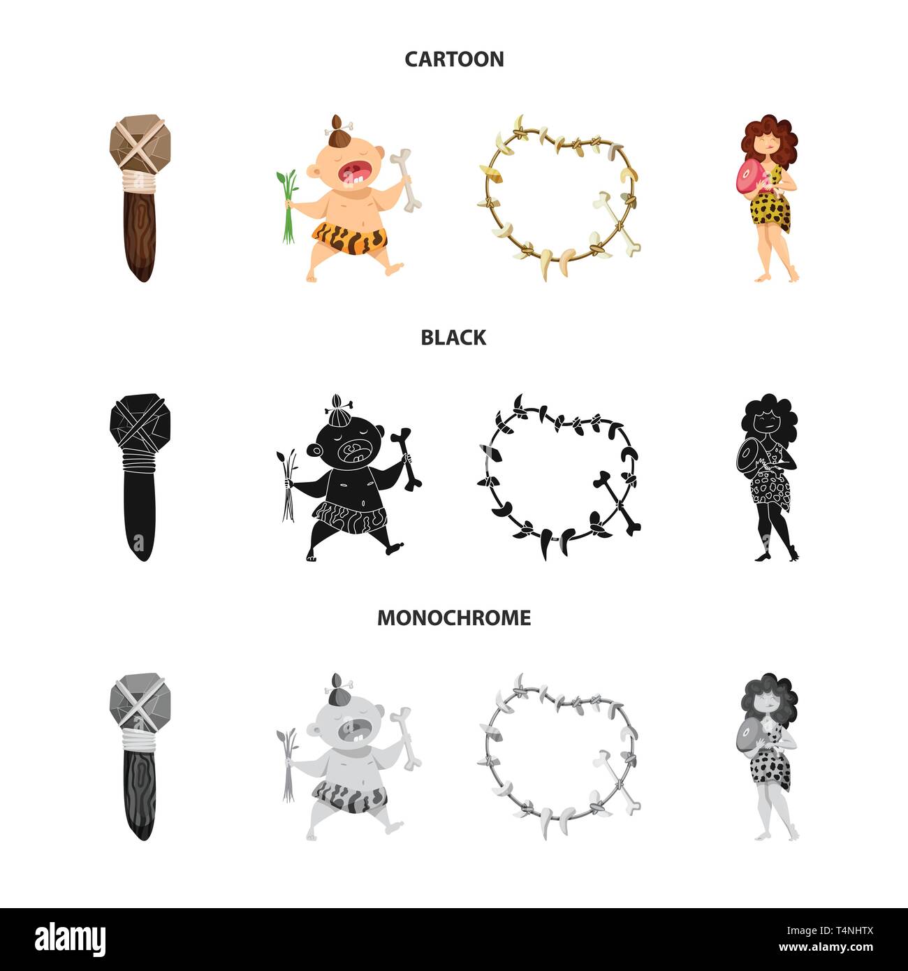 Vector illustration of evolution and prehistory icon. Set of evolution ...