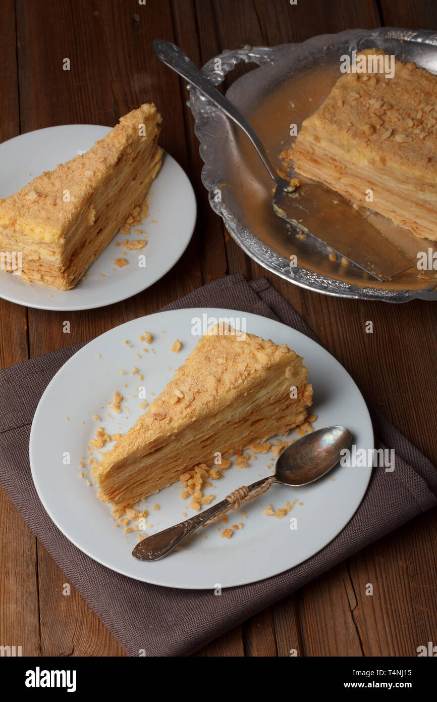 Slice of layer cake Stock Photo - Alamy