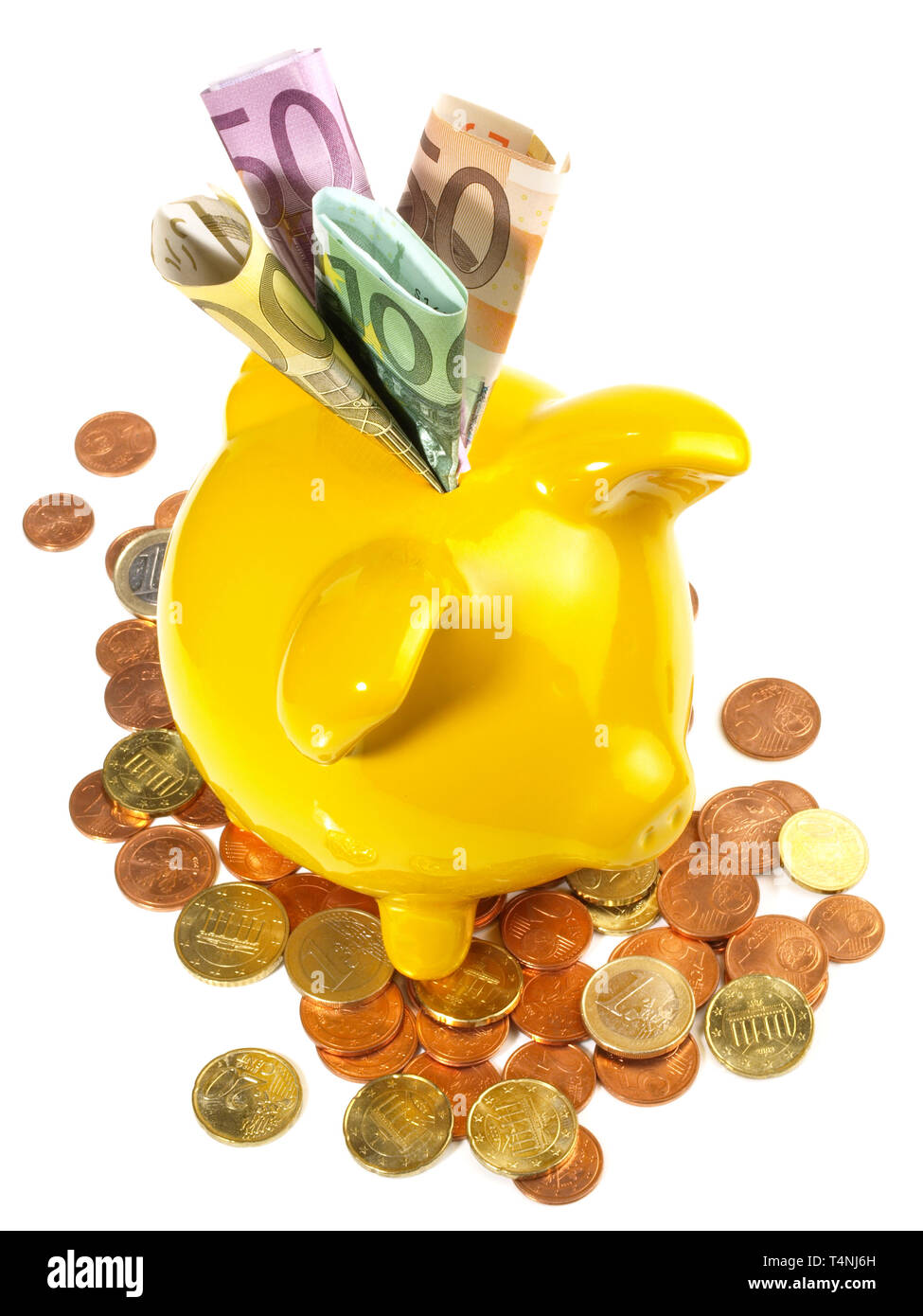 Concept piggy bank euro banknotes hi-res stock photography and images ...