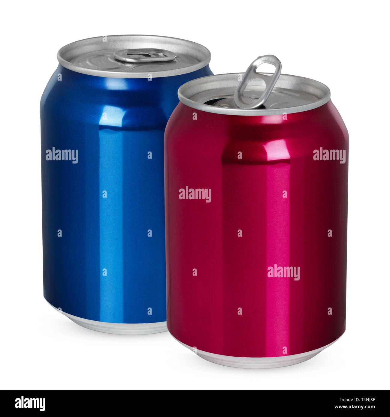 Two aluminum cans, open and closed, isolated on white Stock Photo - Alamy