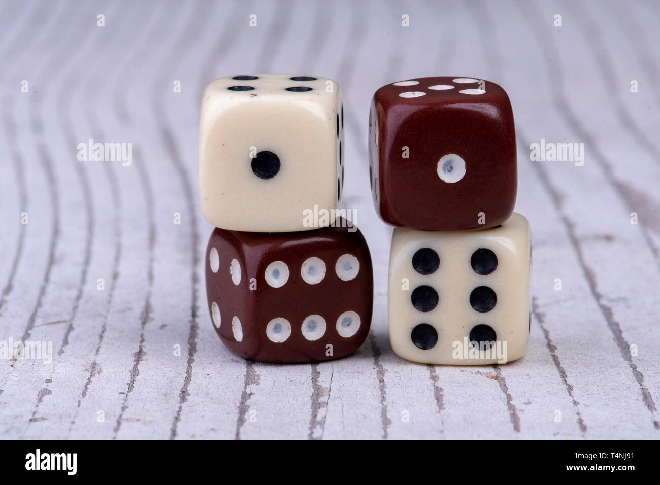 Four dice with the sum seven Stock Photo - Alamy