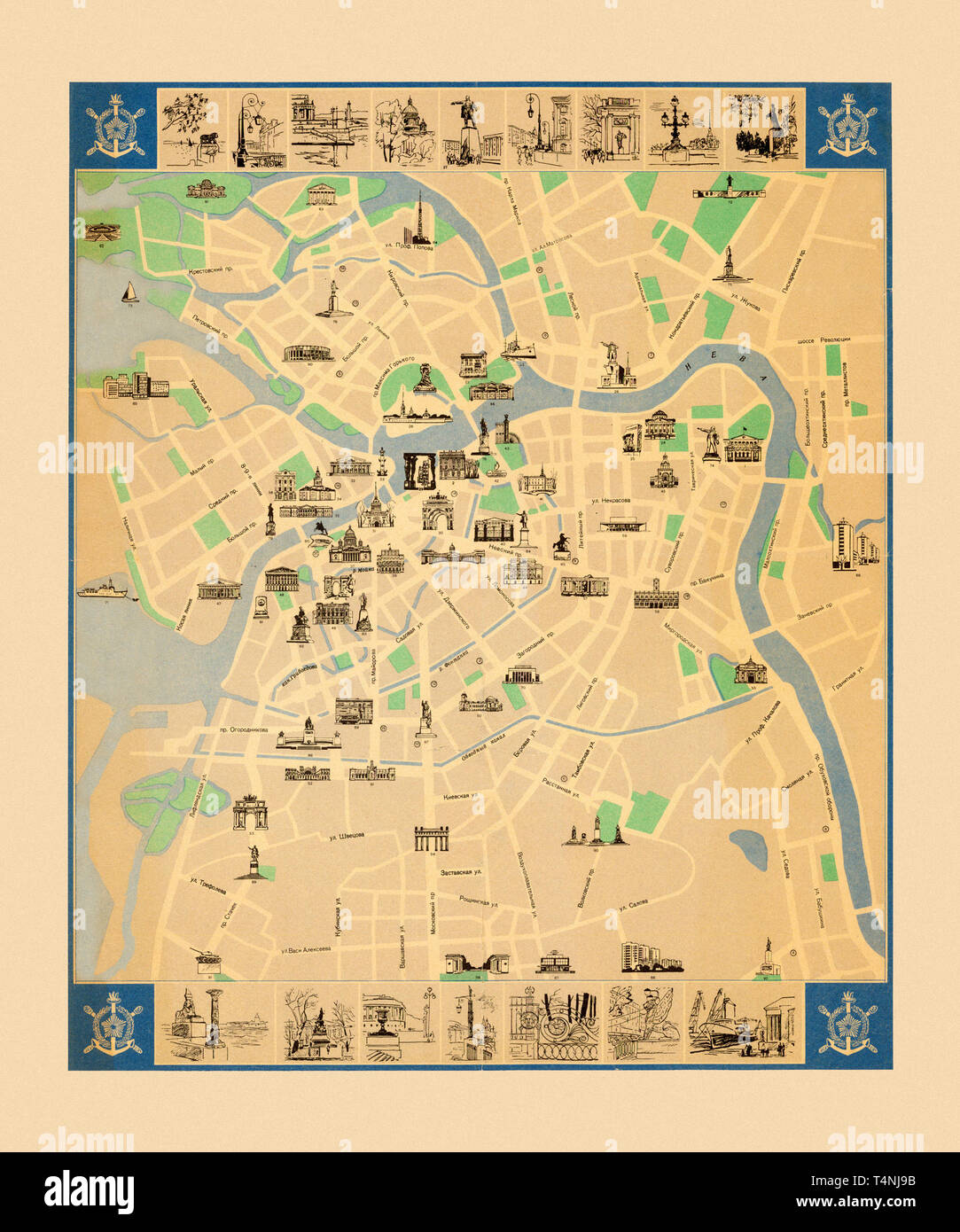 Map Of Leningrad Stock Photo - Alamy