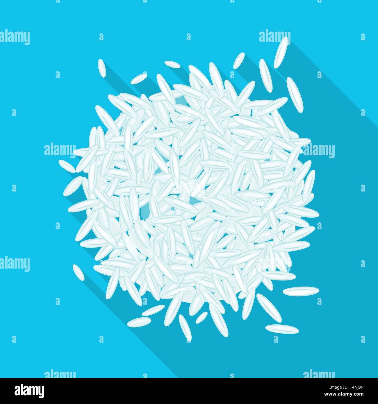 Vector illustration of grain and rice sign. Collection of grain and ...