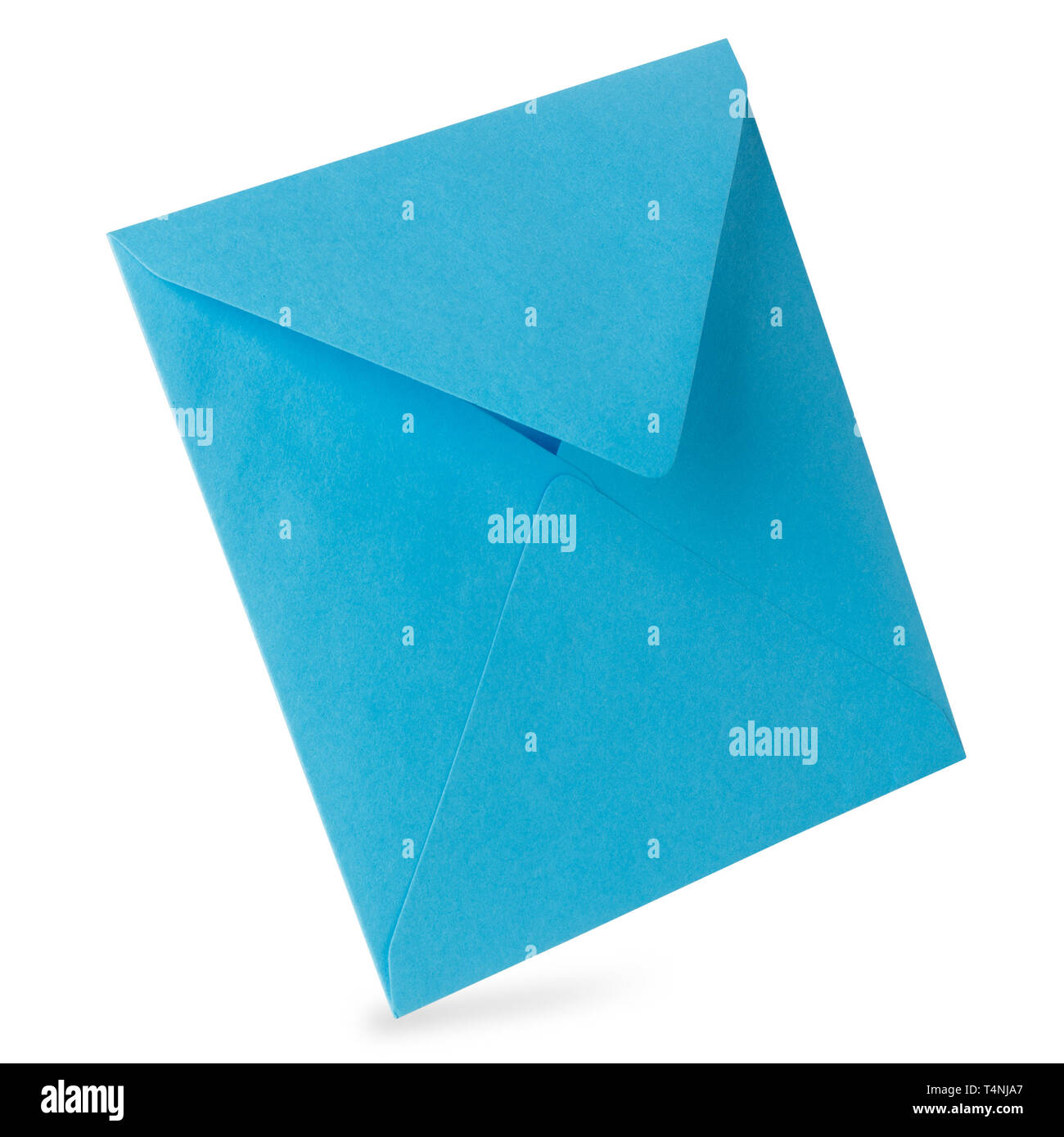 Blue paper envelope isolated on white background Stock Photo - Alamy