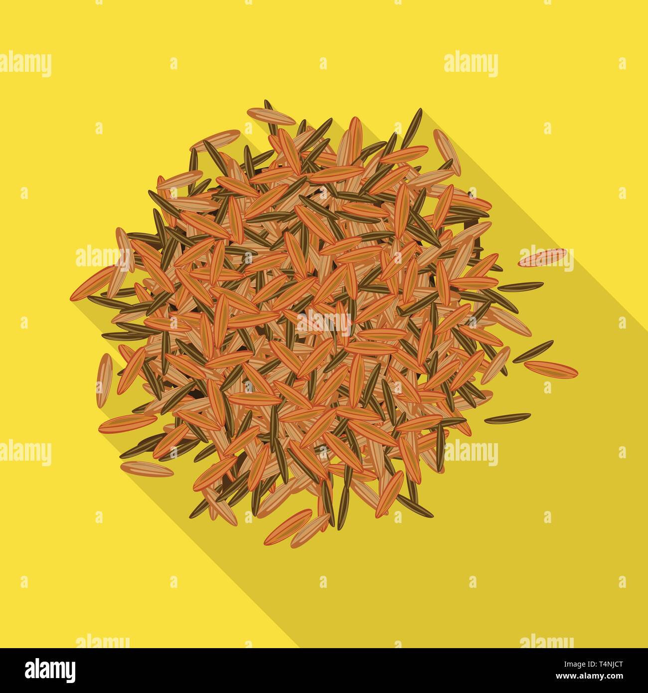 Vector illustration of grain and rice sign. Collection of grain and ...
