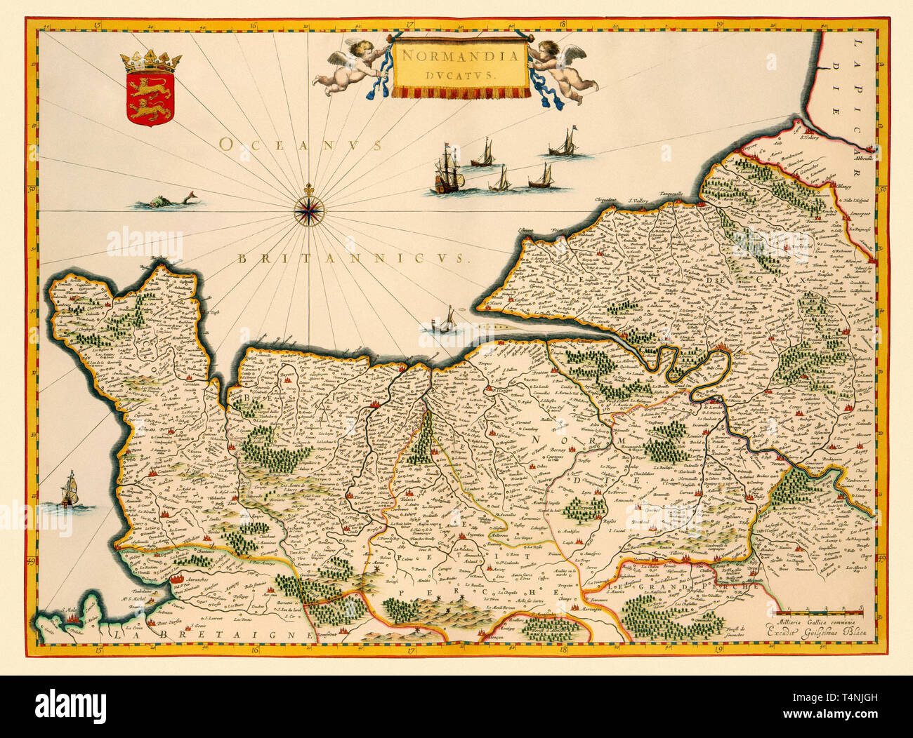 Normandy map hi-res stock photography and images - Alamy