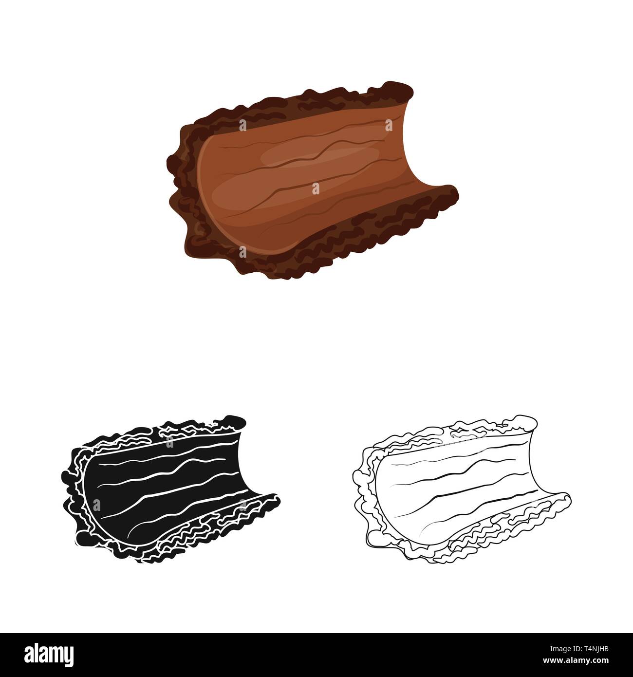 Vector design of bark and piece icon. Collection of bark and lumber ...