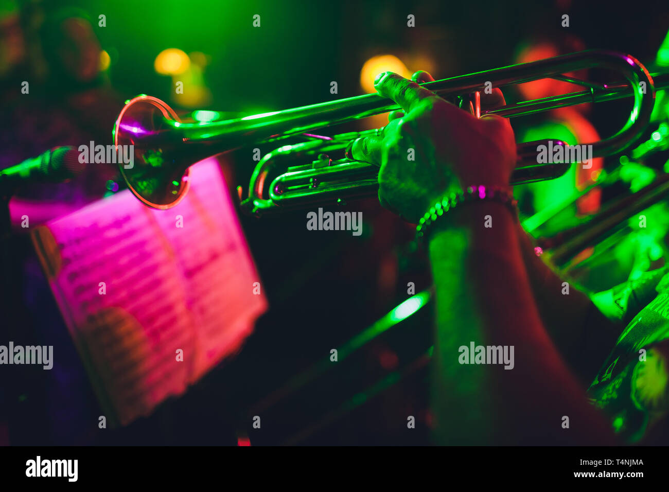 close up of saxophone Player hands playing alto sax musical instrument ...