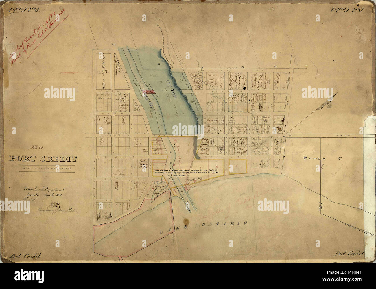 Map Of Port Credit 1850 Stock Photo - Alamy