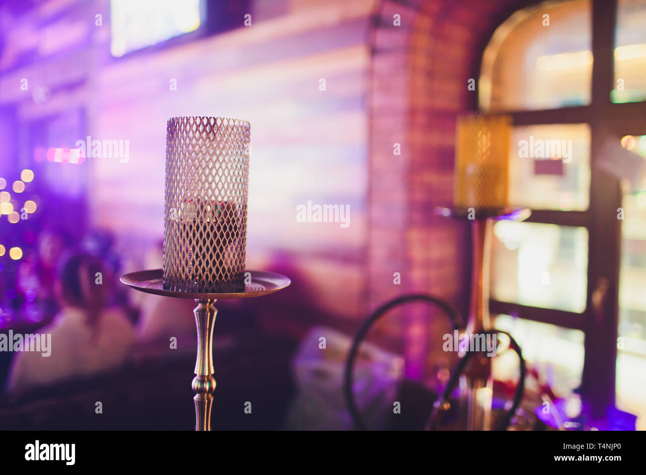 group of red hookahs shisha on table in interior Stock Photo - Alamy