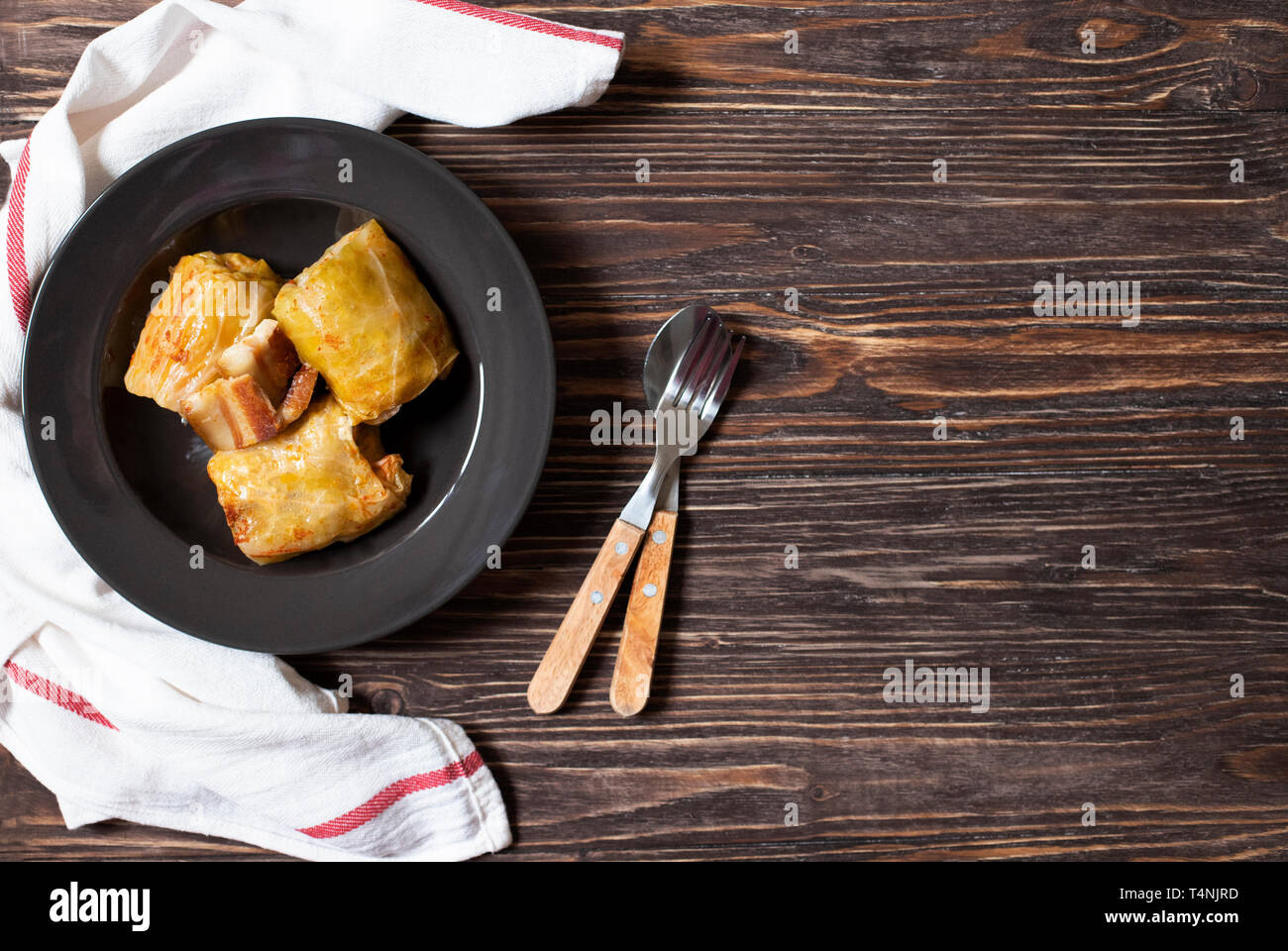 Sarma - traditional dish of Balkan cuisine. Cabbage rolls with meat and ...