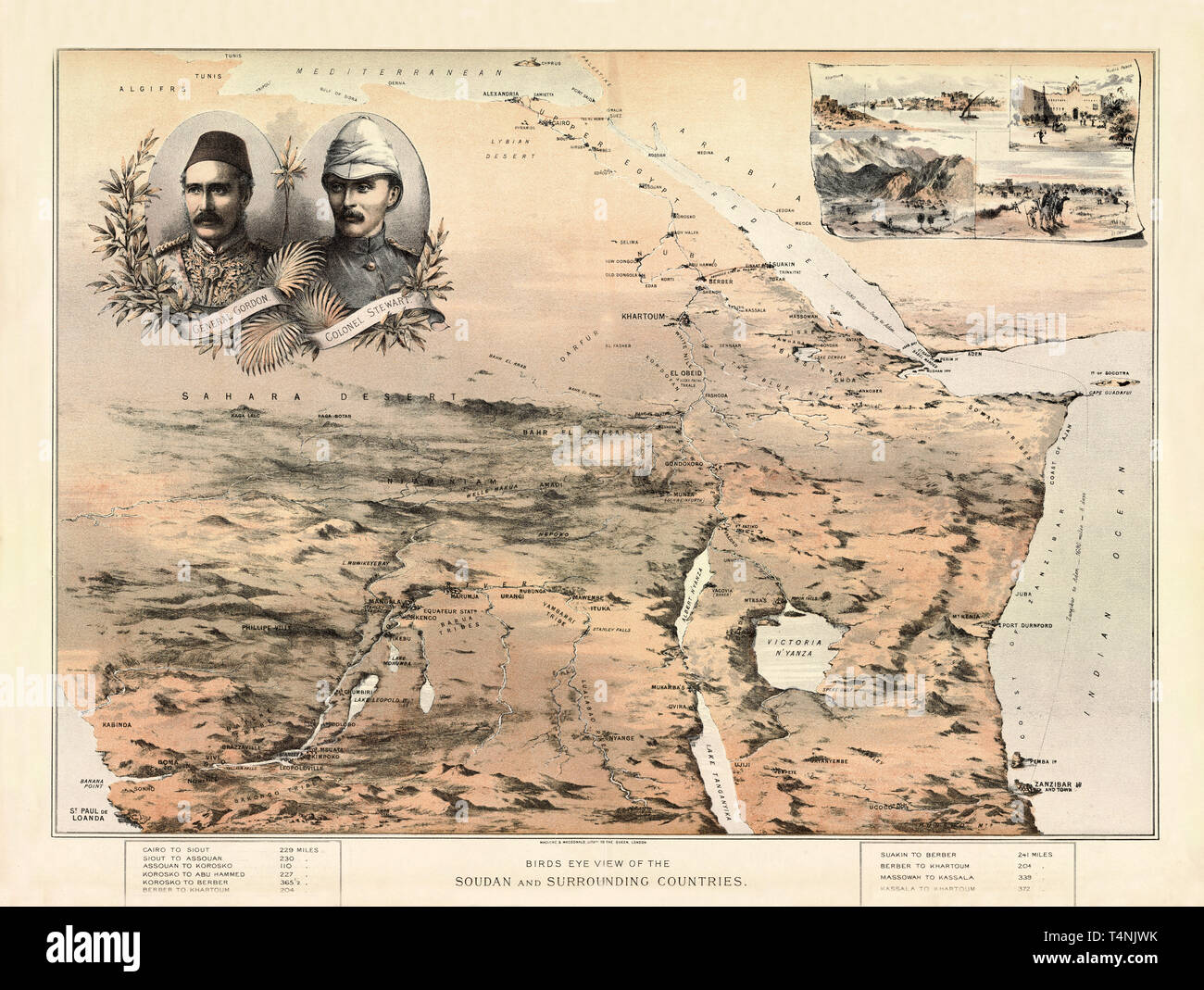 Map Of Sudan 1884 Stock Photo - Alamy