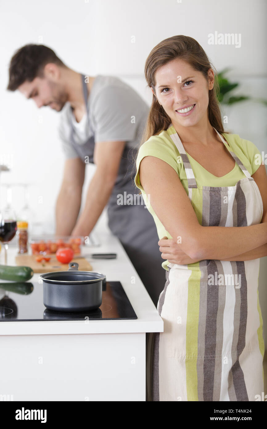 happy couple cooking healthy food together Stock Photo - Alamy