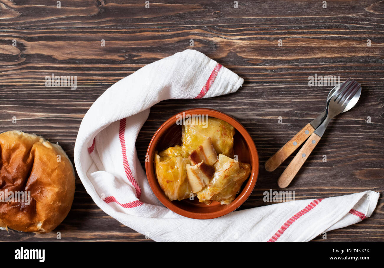 Sarma - traditional dish of Balkan cuisine. Cabbage rolls with meat and ...