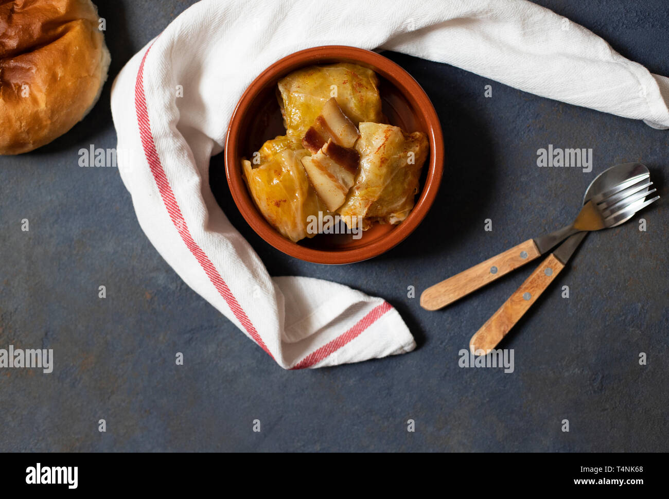 Sarma - traditional dish of Balkan cuisine. Cabbage rolls with meat and ...