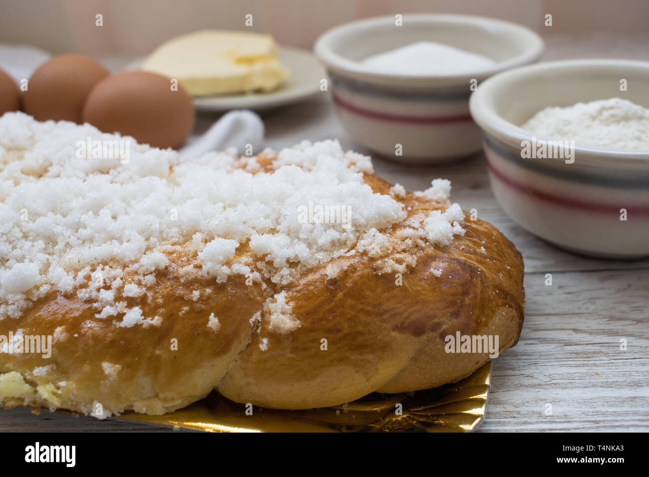 close-up of braided bread with sugar Stock Photo - Alamy