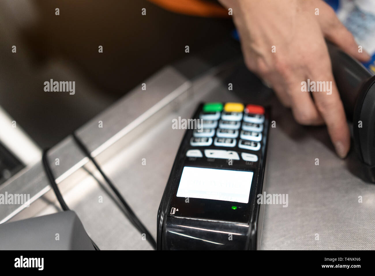 Pos terminal in the shop. Ready for work Stock Photo - Alamy