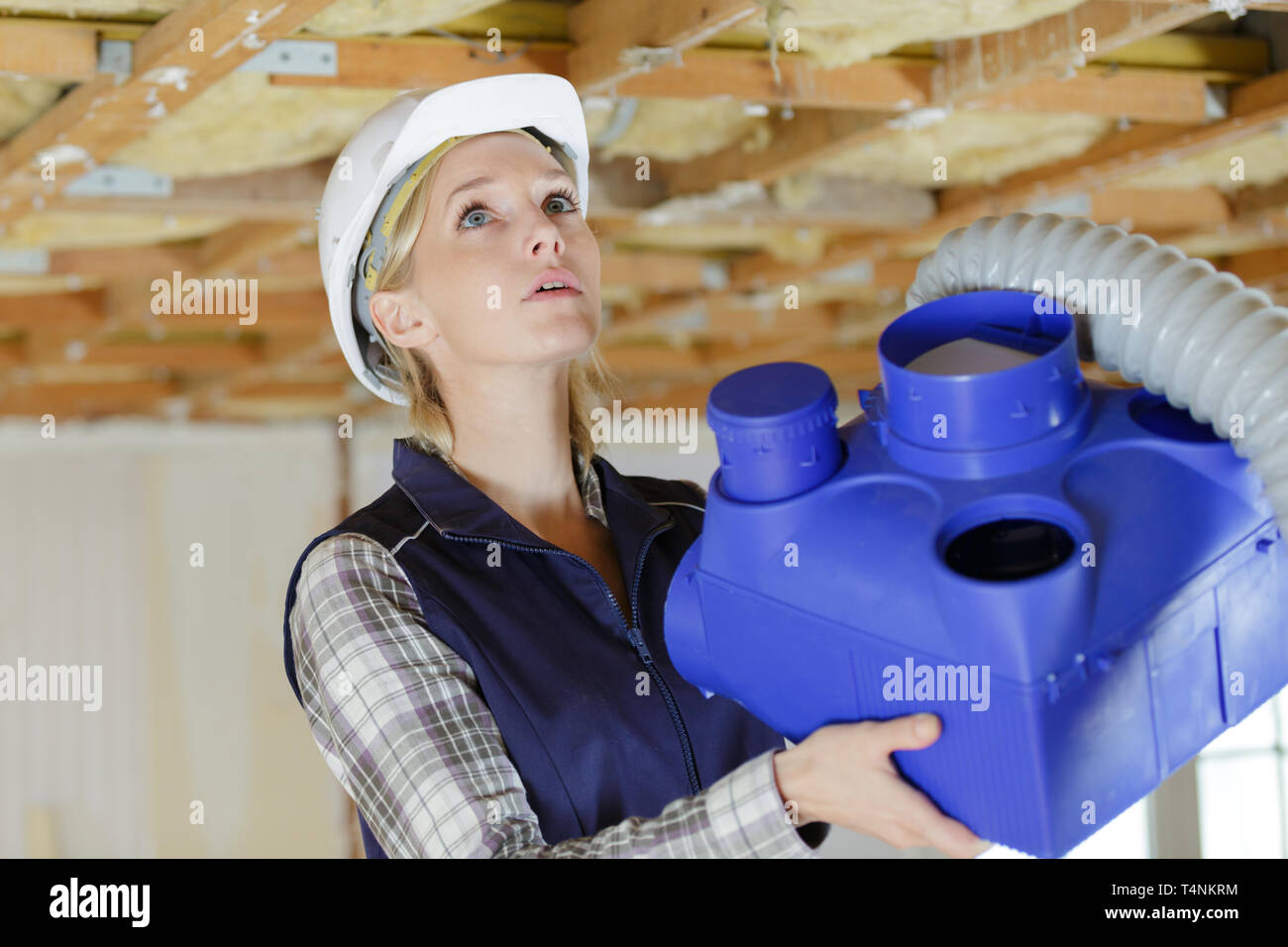 architect engineer checking the ventilation system Stock Photo - Alamy