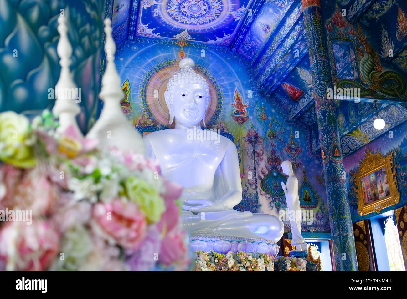 blue temple interior in Chiang Rai Stock Photo - Alamy