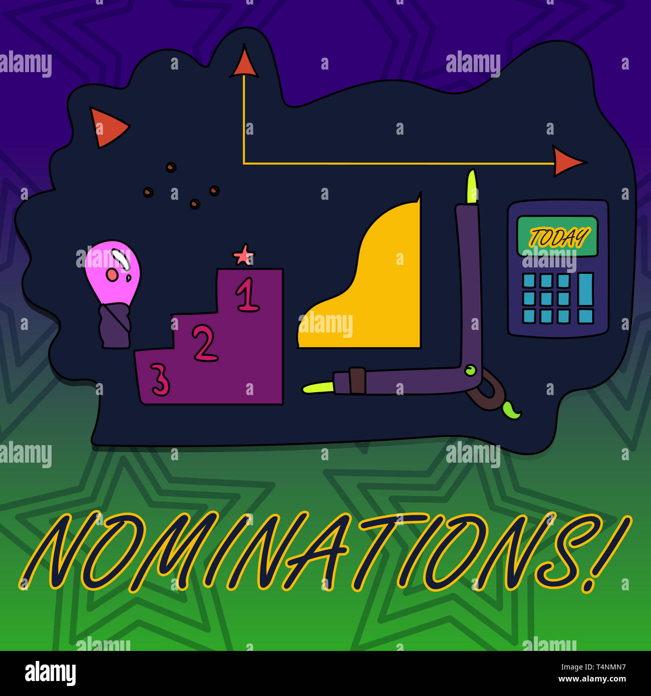 Writing note showing Nominations. Business concept for action of ...