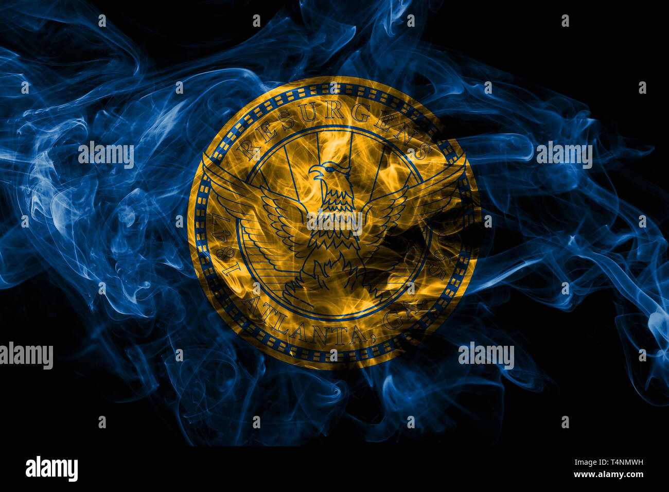 Atlanta city smoke flag, Georgia State, United States Of America Stock ...