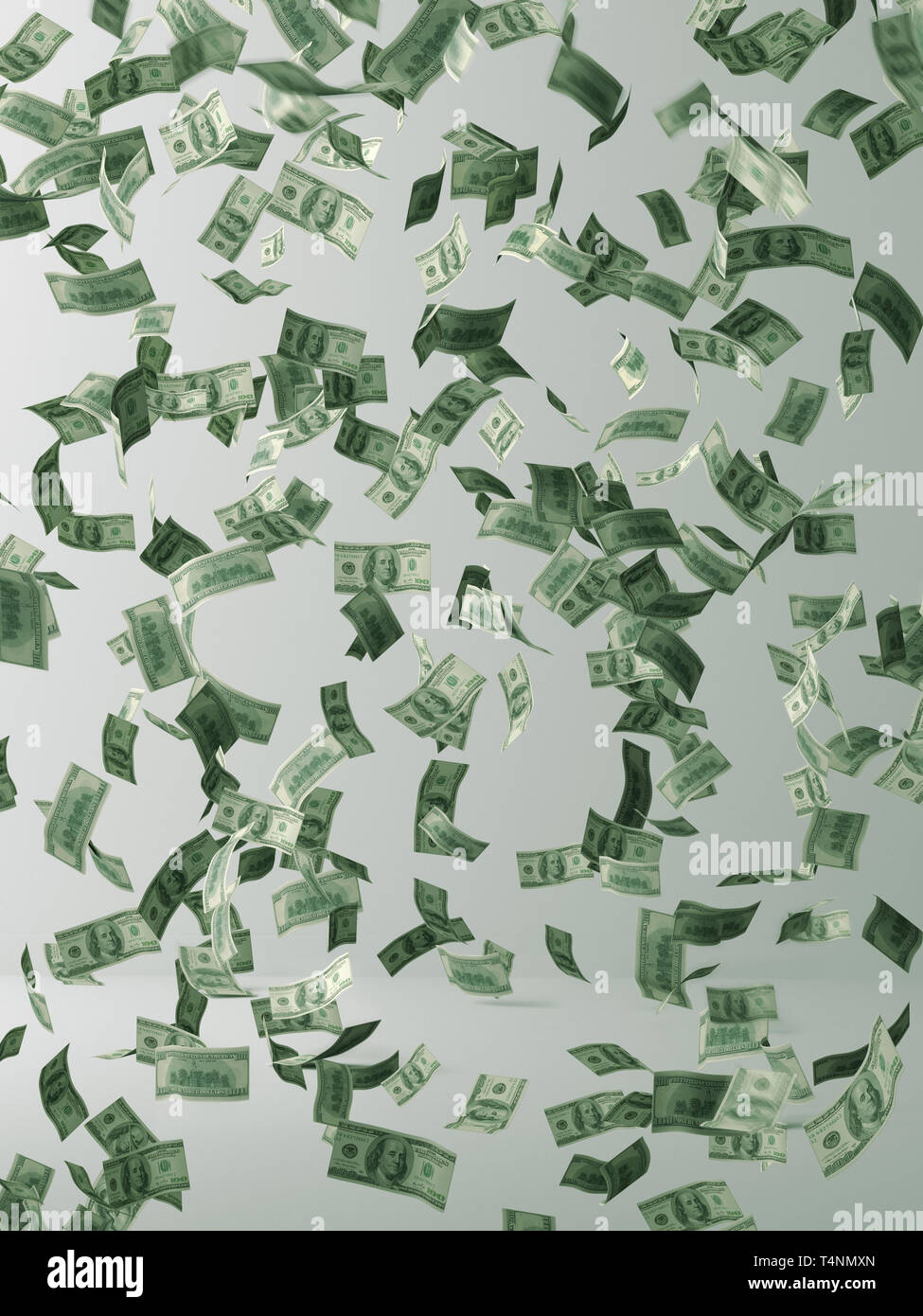 Flying bills in a room. Flying bills in a room Stock Photo - Alamy