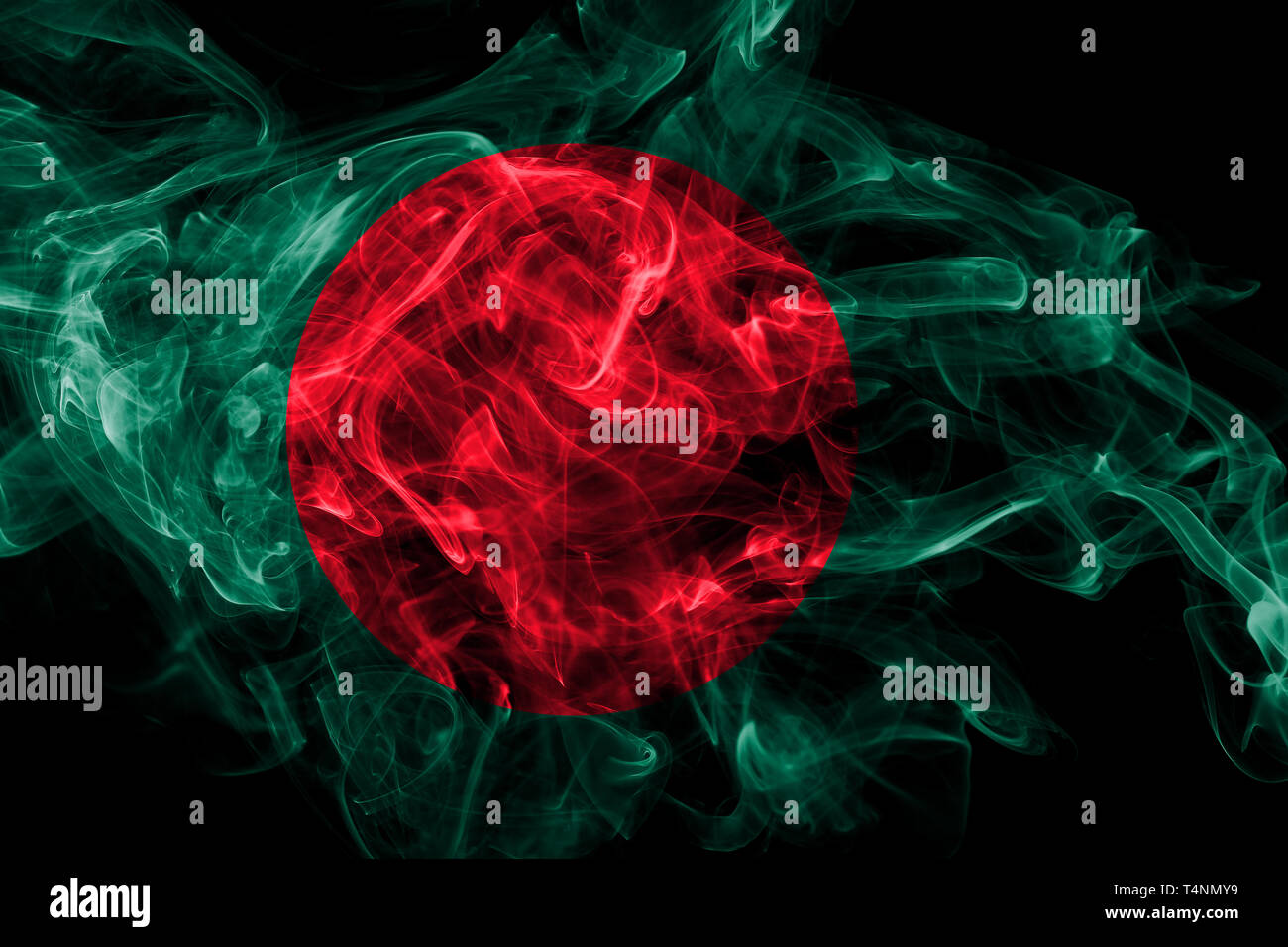Bangladesh smoke flag isolated on black background Stock Photo - Alamy