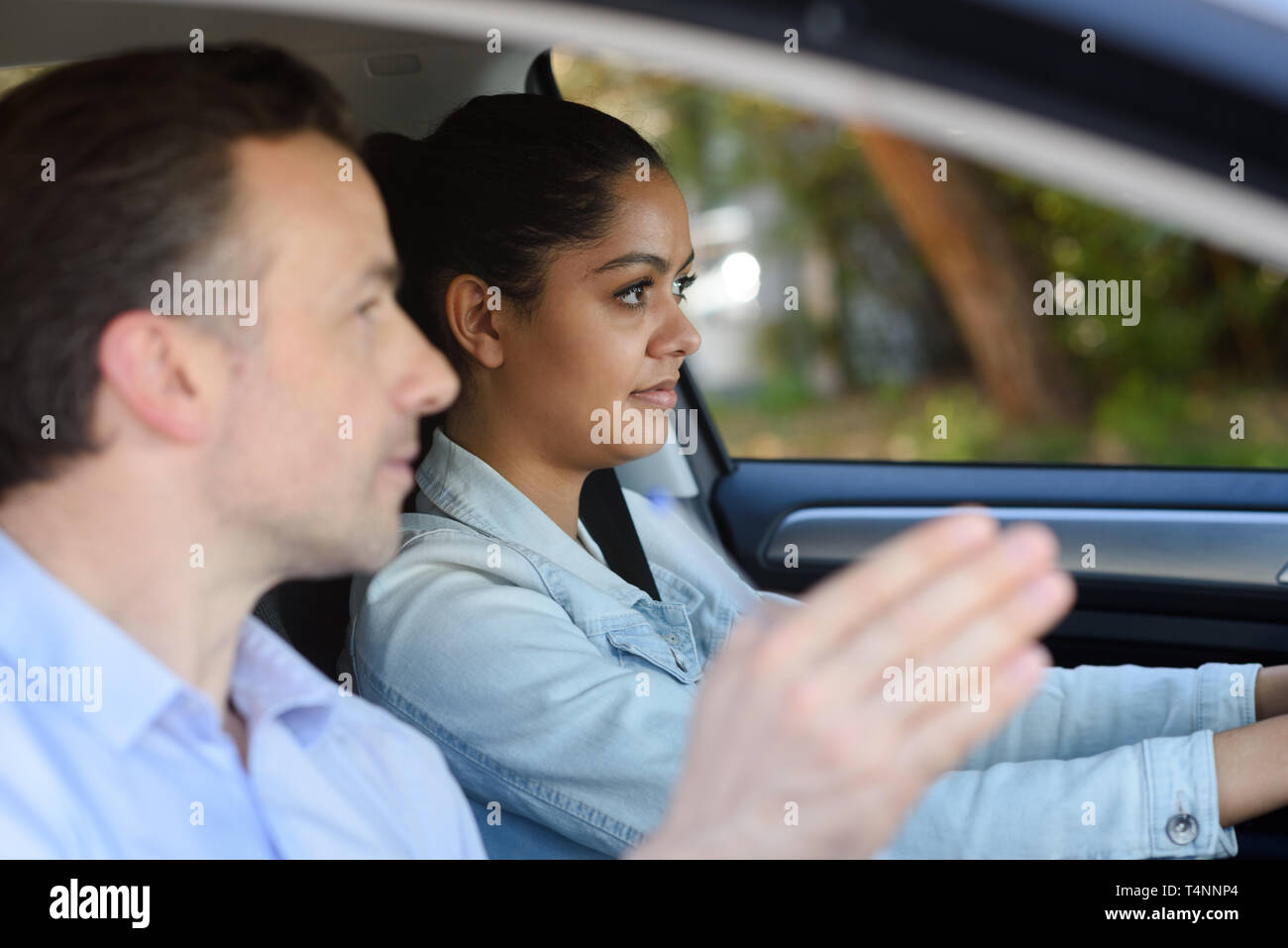 young woman learning to drive Stock Photo - Alamy