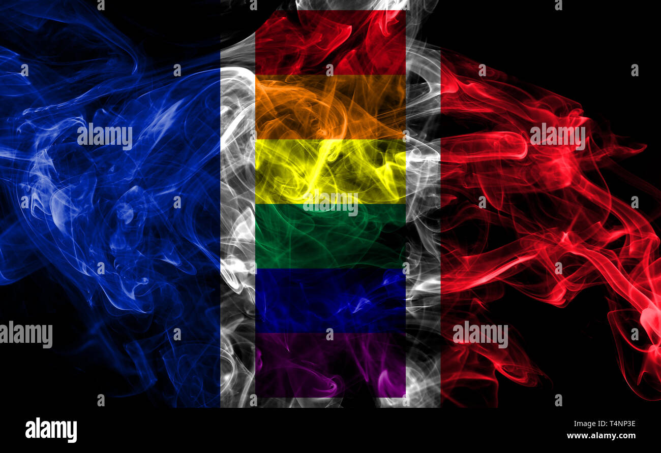 France Gay smoke flag, LGBT France flag Stock Photo - Alamy