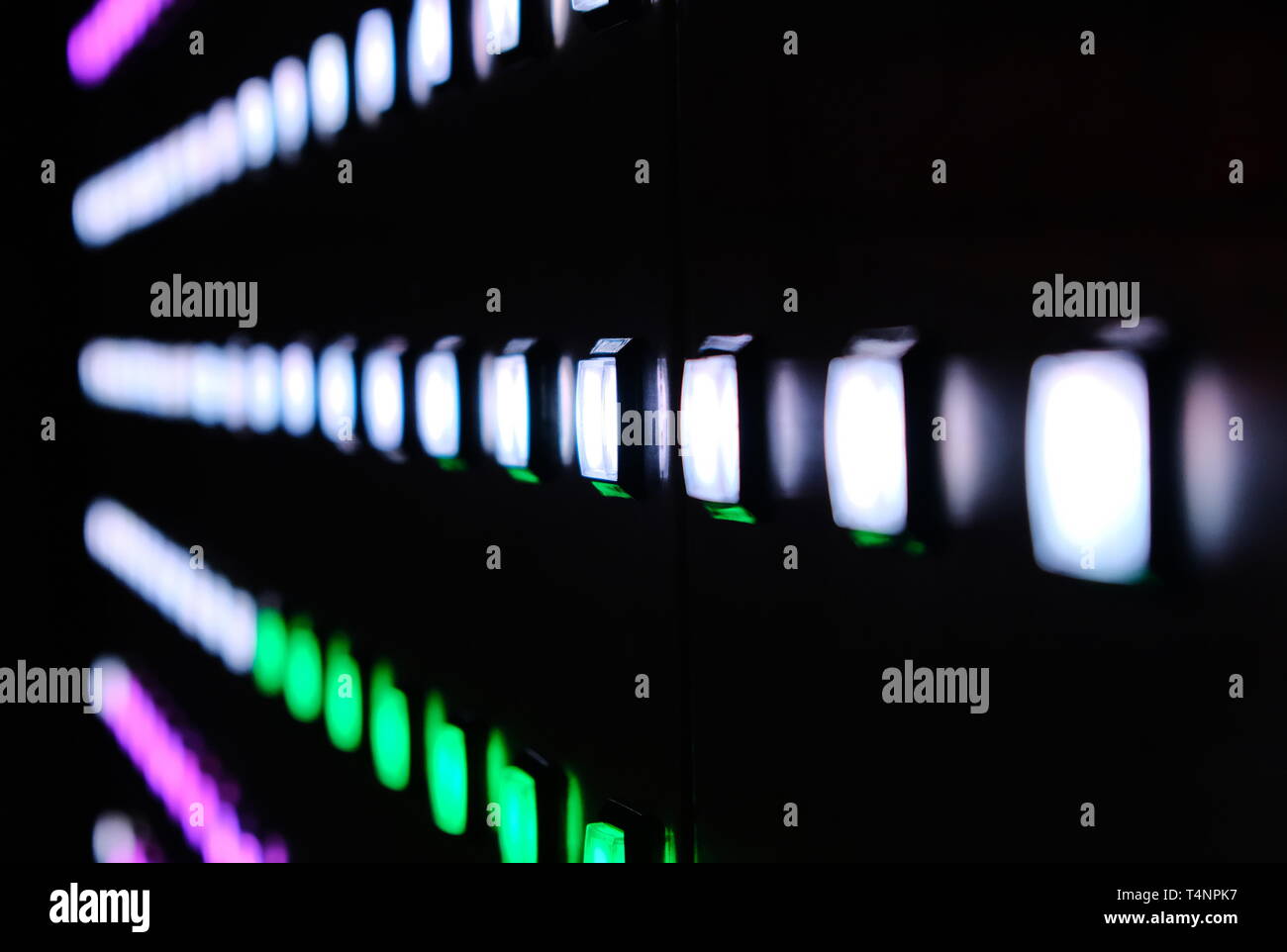 colorful light buttons in a grid at amsterdam light festival Stock ...