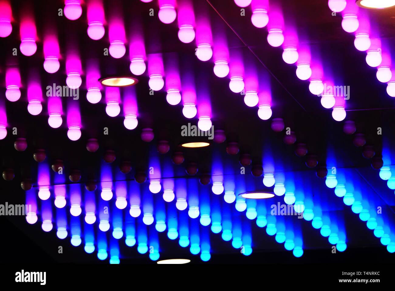 Circular neon lights in different patterns Stock Photo - Alamy