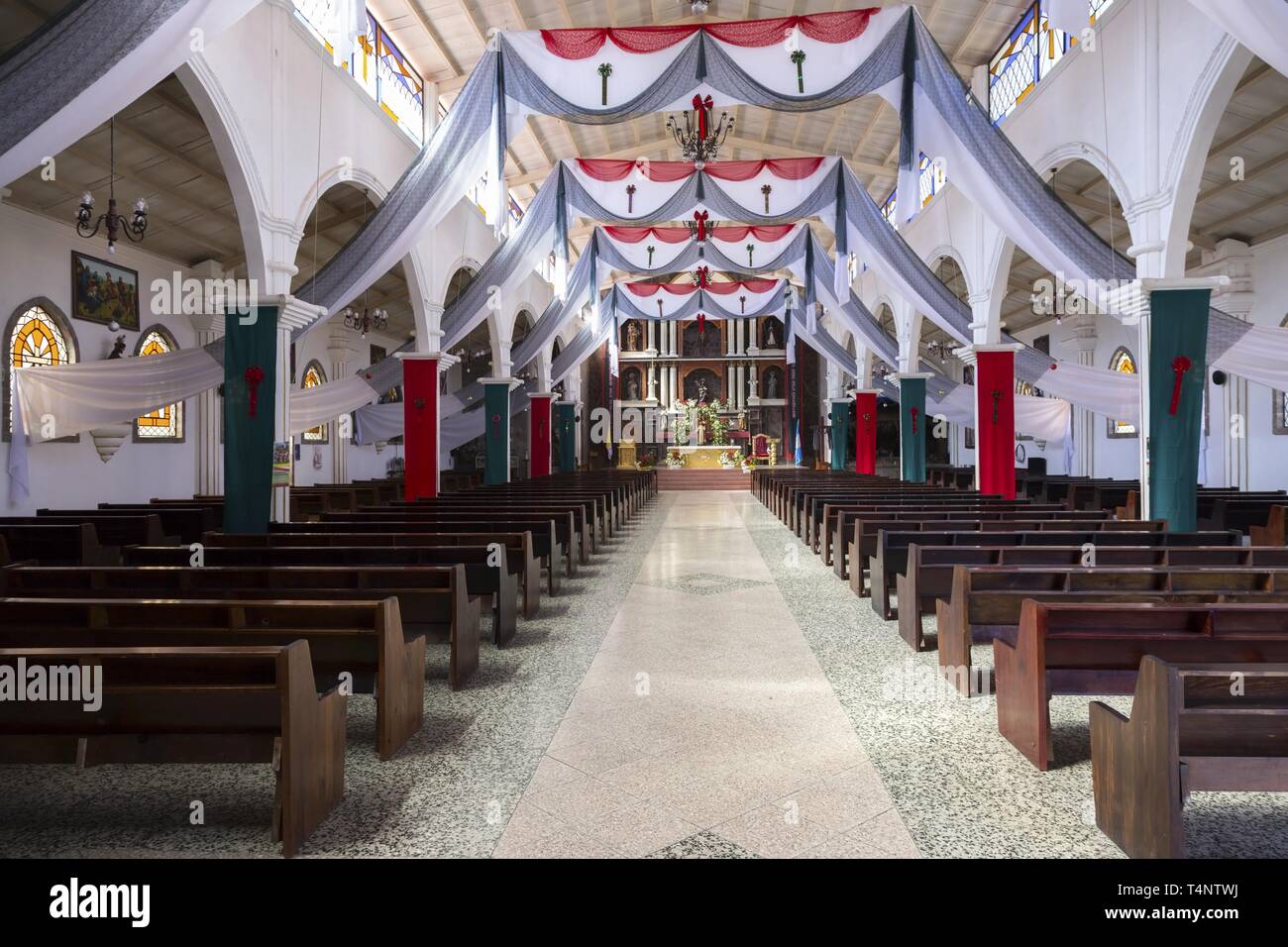Interior of old Empty Catholic Church with Prayer Booths, Religious ...