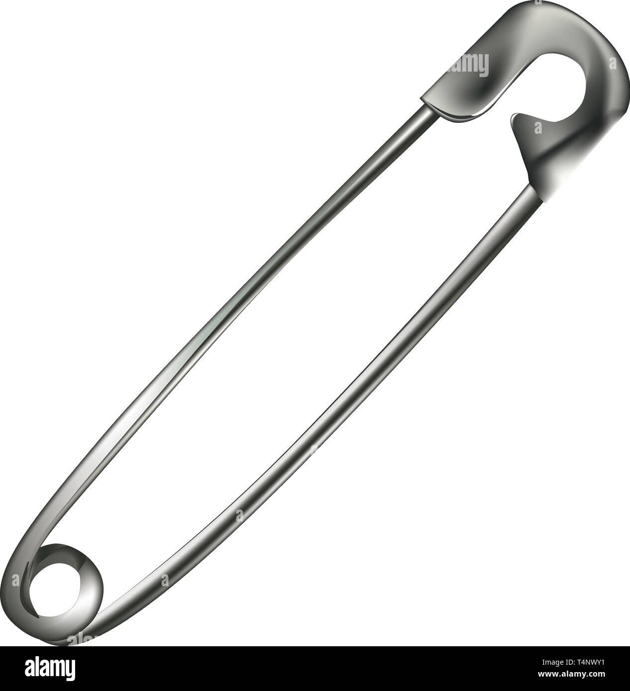 Classic closed steel safety pin. Vector illustration Stock Vector Image ...