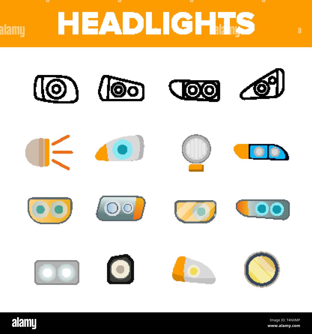 Car spotlights Stock Vector Images - Alamy
