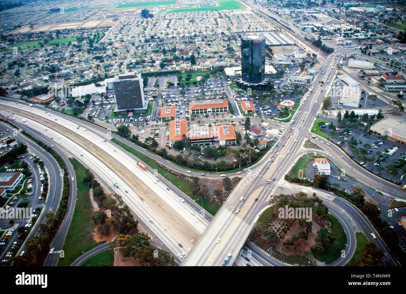 Oxnard California,aerial overhead view from above,view,Financial Plaza ...