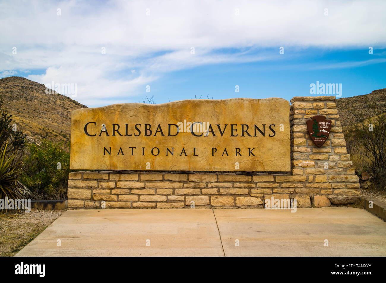 Carlsbad Cavern National Park, NM, USA - April 22, 2018: A welcoming ...